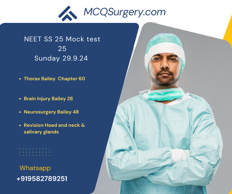 NEET SS Surgery Preparation – Mock tests – MCQS